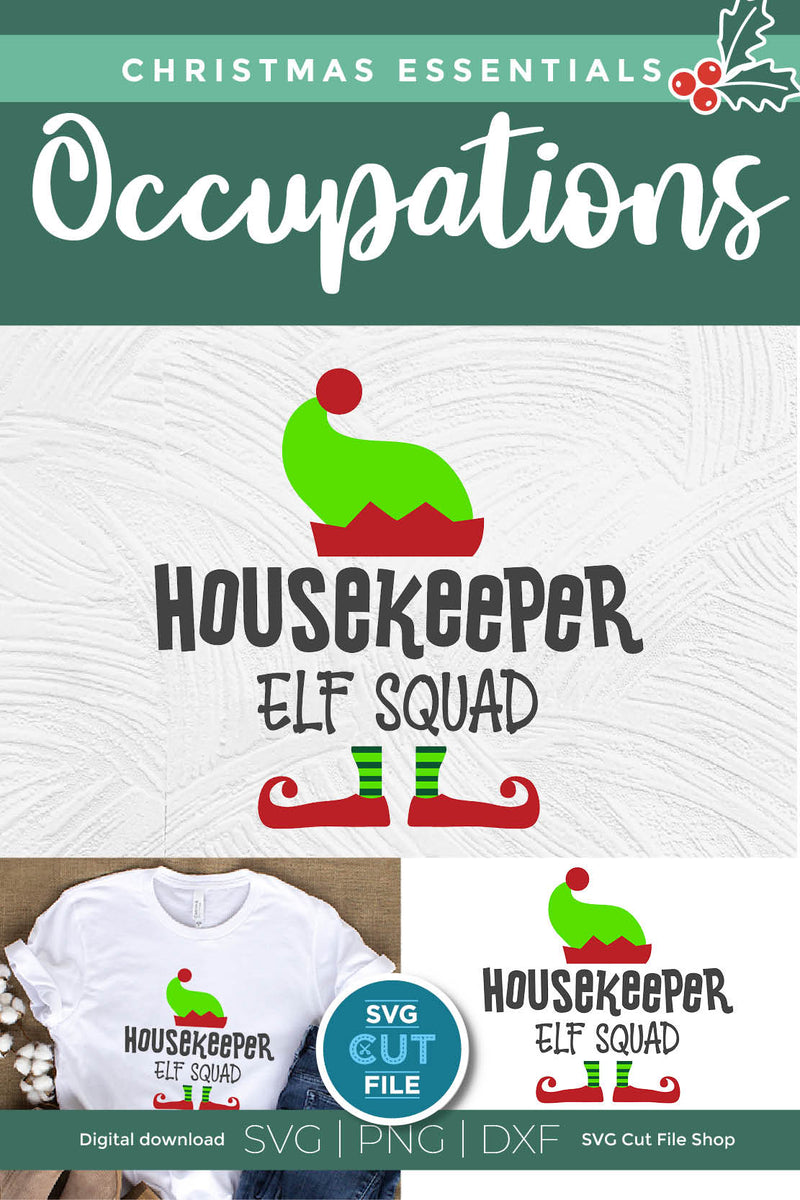 Christmas Housekeeper svg-Elf Squad - So Fontsy