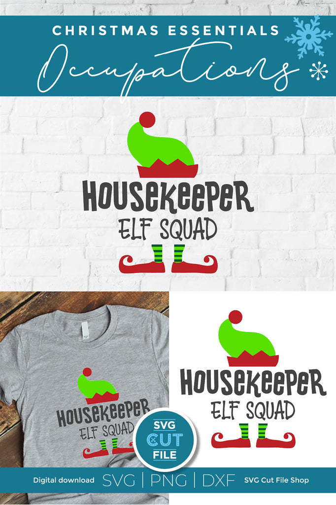 Christmas Housekeeper svg-Elf Squad - So Fontsy