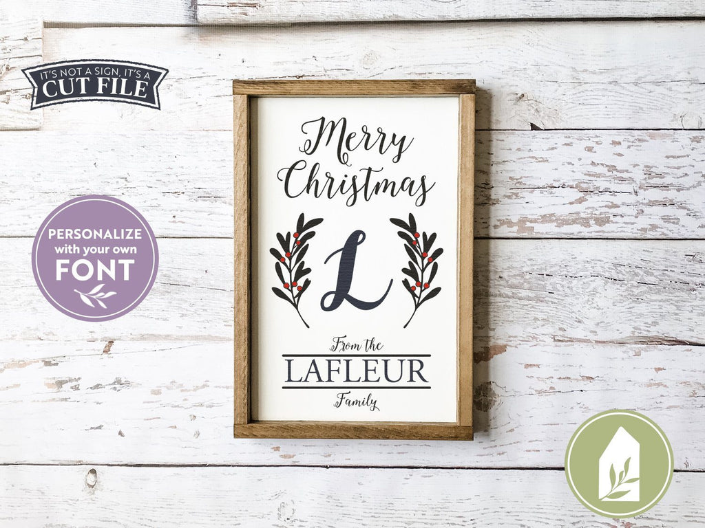Christmas Last Name SVG | Merry Christmas SVG | Monogram Family Sign ...