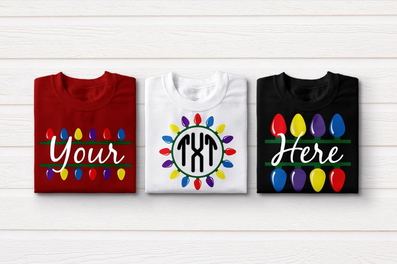 Christmas Light Text Frame Trio SVG - So Fontsy