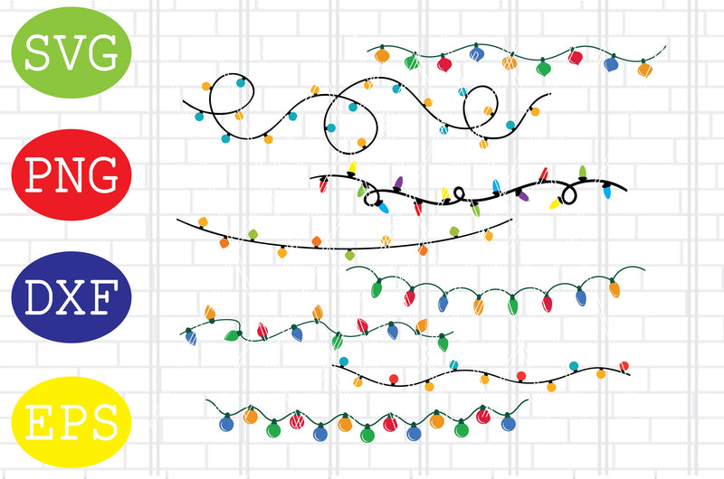 Christmas Lights SVG, Christmas light string svg, Christmas lights ...