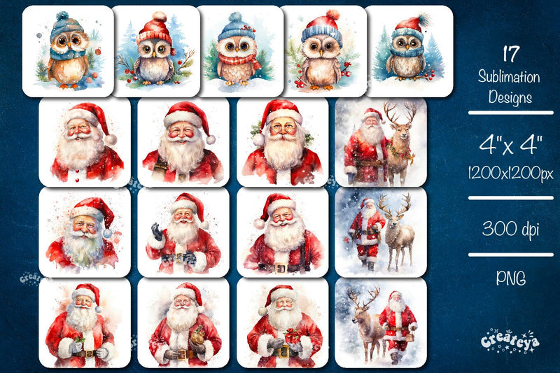 Christmas Magnet Sublimation Bundle Square Magnet design Snowman 3D ...