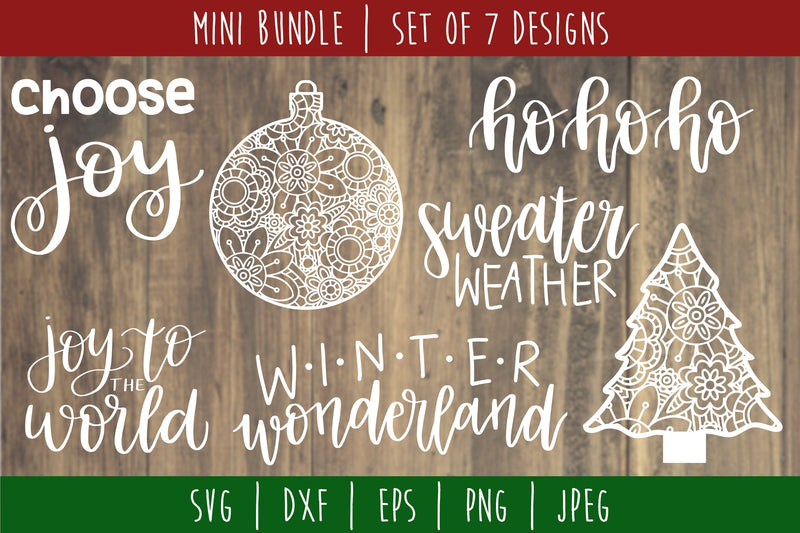 Christmas Mini Bundle Volume 1 Set of 7 - SVG - So Fontsy