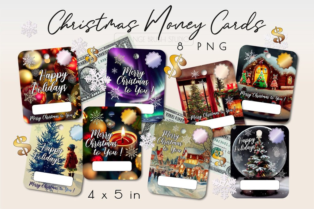Christmas Money Card Bundle Printable Gift Card Holder - So Fontsy