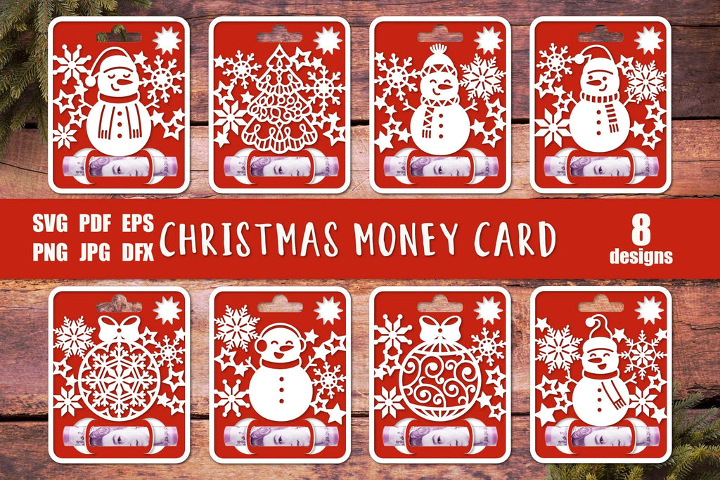 Christmas money card svg | Christmas svg bundle papercut - So Fontsy