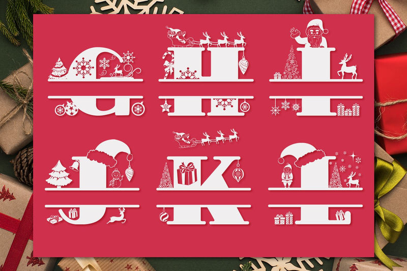 Christmas Monogram SVG Alphabet - So Fontsy