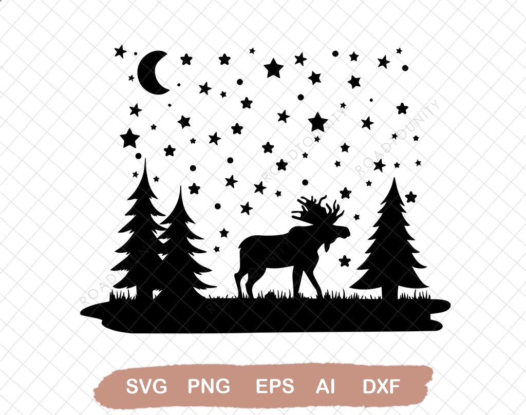 Christmas Moose Scene Svg file, Svg Files For Cricut, 24oz Venti Cold ...