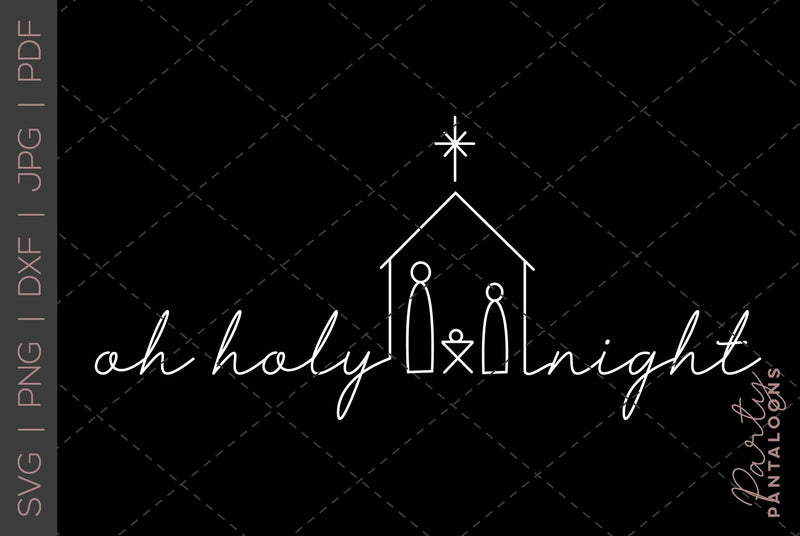 CHRISTMAS NATIVITY SCENE LINE ART | Christmas Svg | Oh Holy Night - So ...