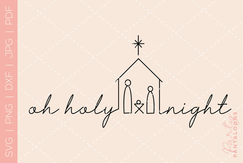 CHRISTMAS NATIVITY SCENE LINE ART | Christmas Svg | Oh Holy Night - So ...