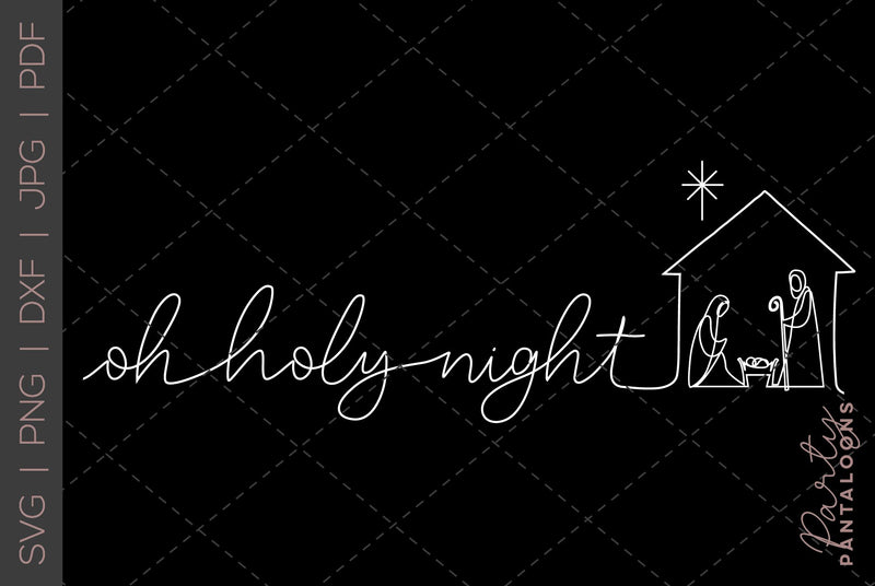 CHRISTMAS NATIVITY SCENE LINE ART | Christmas Svg | Oh Holy Night - So ...