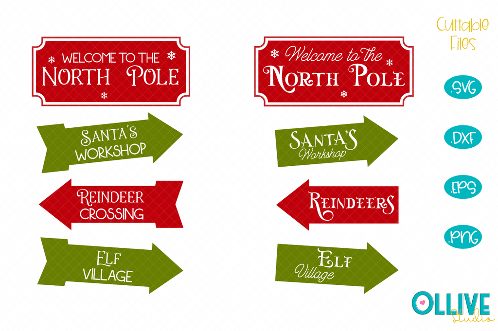 Christmas North Pole Signs SVG Bundle - So Fontsy
