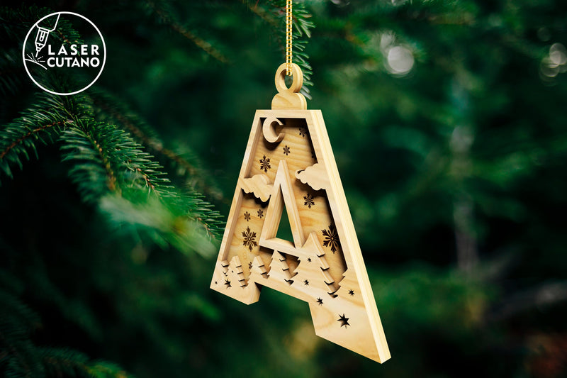 CHRISTMAS ORNAMENT Alphabet Bauble Bundle Multilayer Laser Cut Files ...