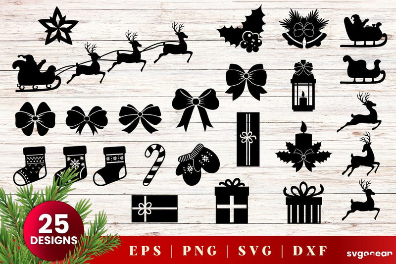 Christmas Ornament Svg Bundle | Cricut | Silhouettes Cut Files - So Fontsy