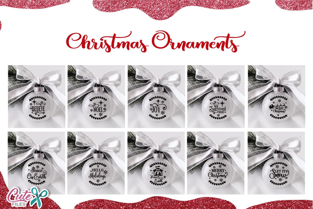 Christmas Ornament svg cut file bundle - So Fontsy