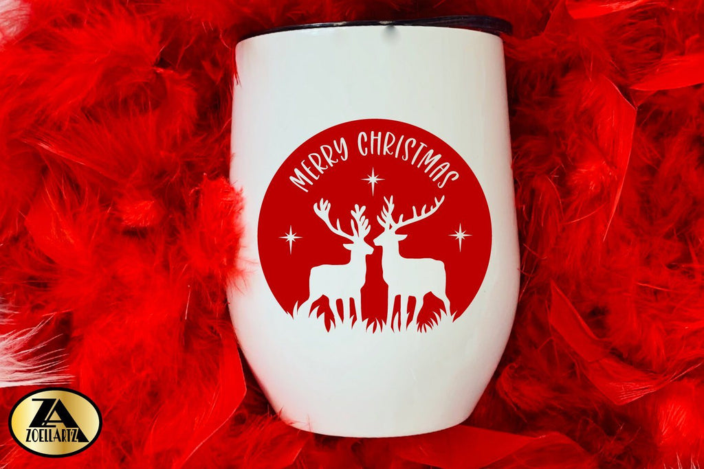 Christmas Ornament SVG Home Round Sign Winter REINDEER SVG - So Fontsy