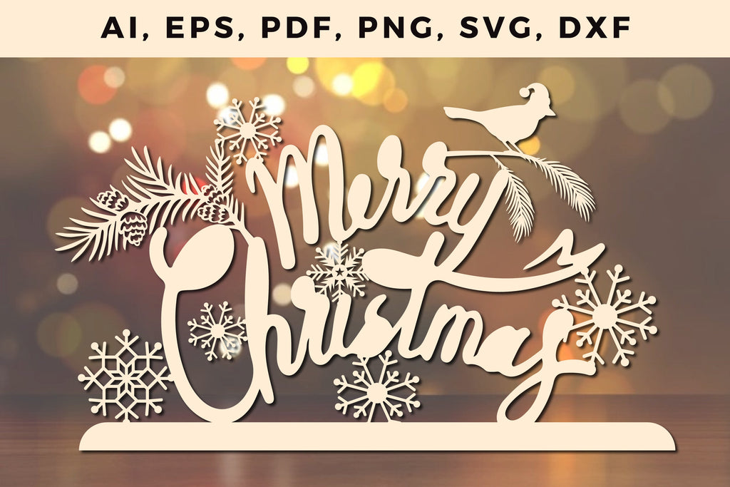 Christmas paper cut template Craft svg, Laser Cut Files, SVG, 3D ...