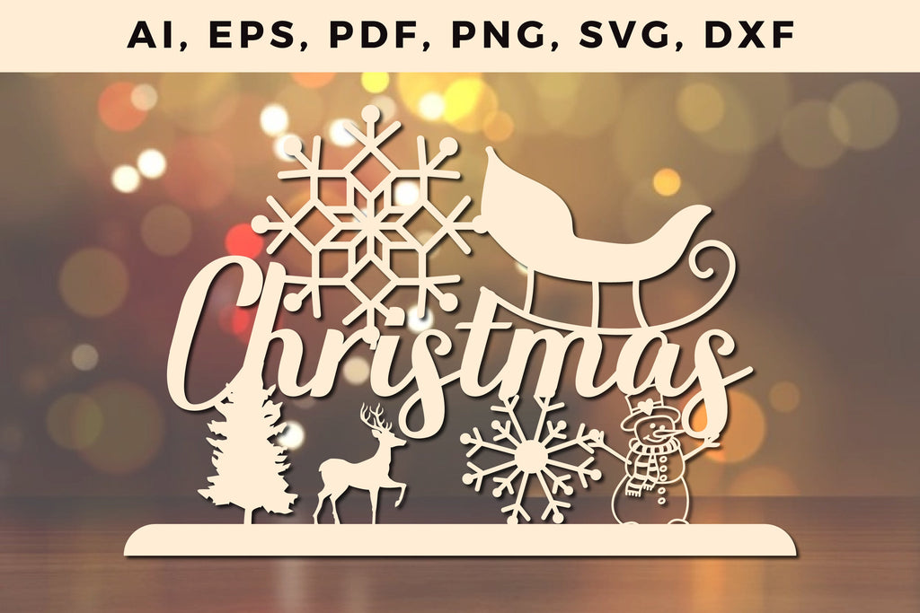 Christmas paper cut template Craft svg - So Fontsy
