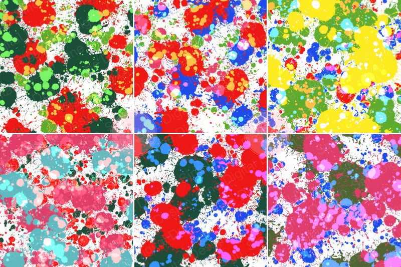 Christmas Party Splatter Digital Papers Backgrounds - So Fontsy