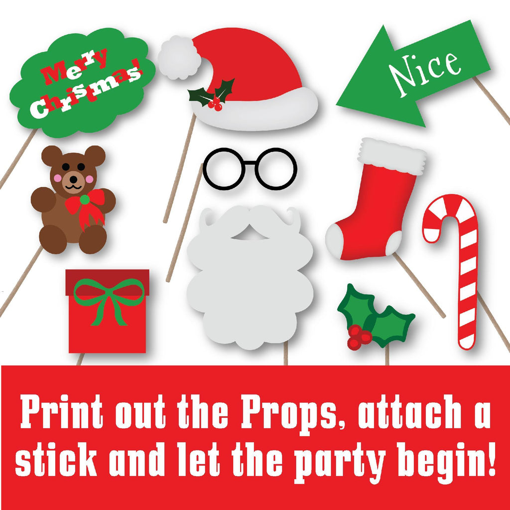 Christmas Photo Booth Props SVG Cut File Bundle - So Fontsy