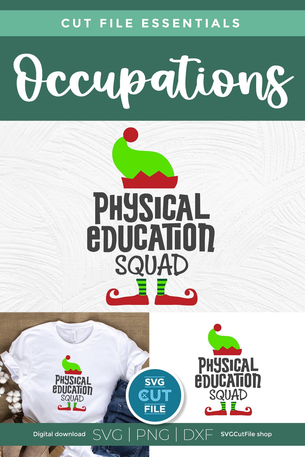 Christmas Physical Education svg, Elf Sublimation png - So Fontsy