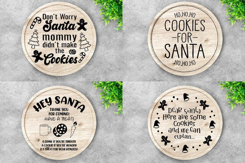 Christmas Plate & Santa tray svg bundle, Christmas Svg - So Fontsy