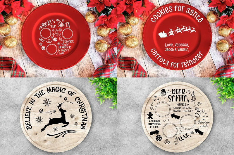 Christmas Plate & Santa tray svg bundle, Christmas Svg - So Fontsy