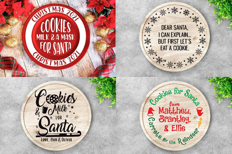 Christmas Plate & Santa tray svg bundle, Christmas Svg - So Fontsy
