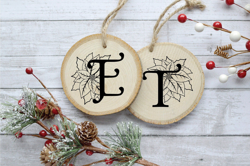 Christmas Poinsettia Alphabet Letters A-Z SVG Cut Files - So Fontsy