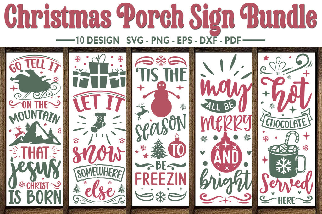 Christmas porch sign bundle - So Fontsy