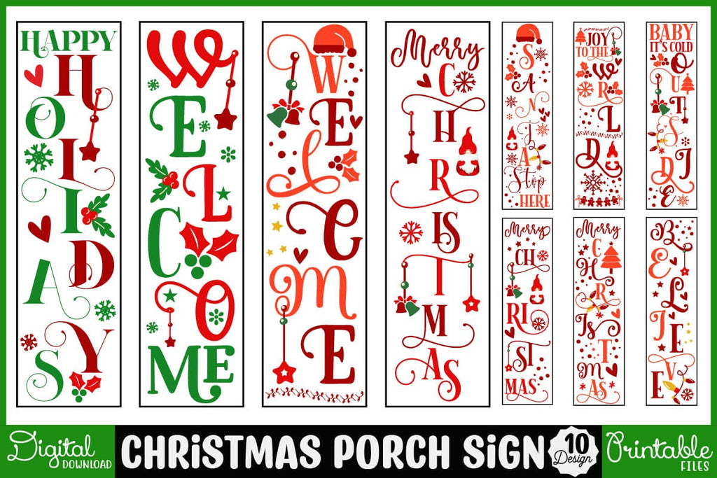 Christmas Porch Sign Svg Designs Bundles, Happy Holidays, Merry ...