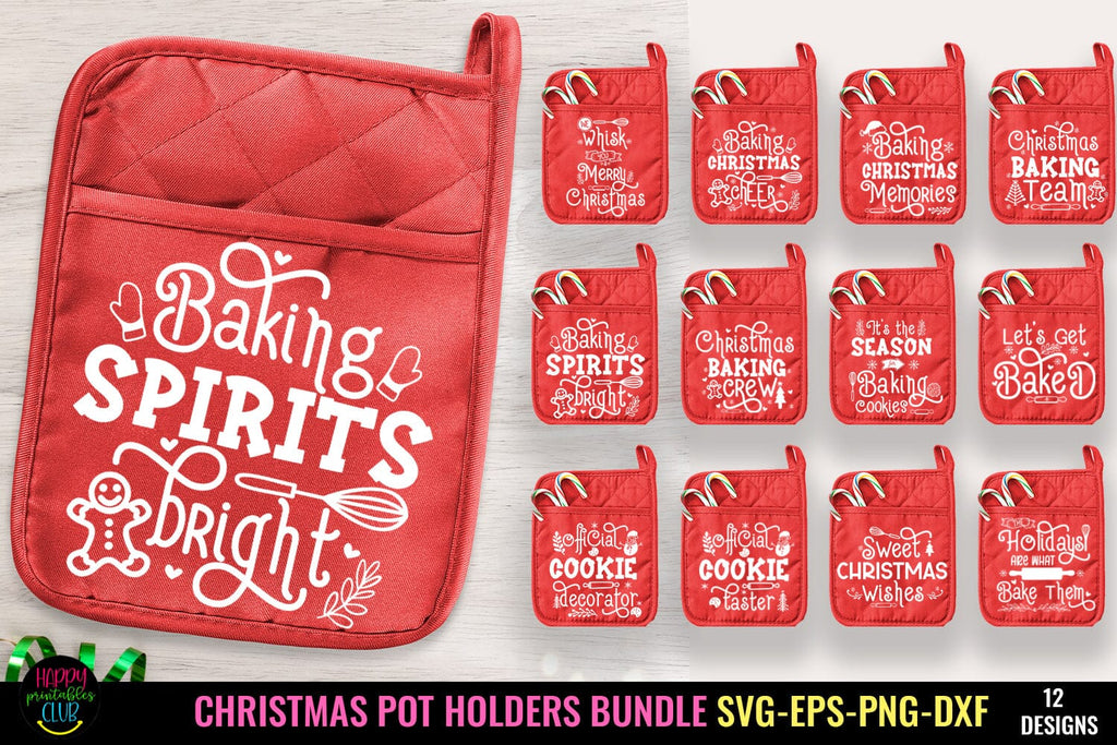 Christmas Pot Holders SVG Bundle I Kitchen Pot Holders SVG - So Fontsy
