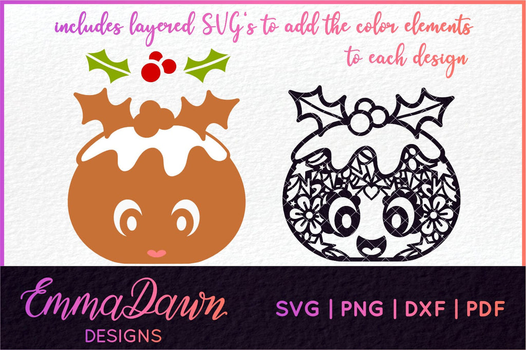 Christmas Pudding SVG Bundle - So Fontsy