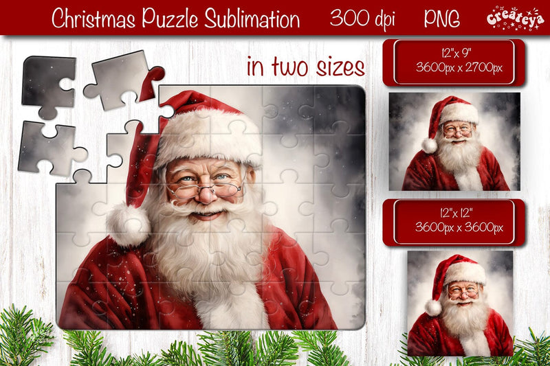 Christmas Puzzle PNG Kids Puzzle Santa Sublimation Santa - So Fontsy
