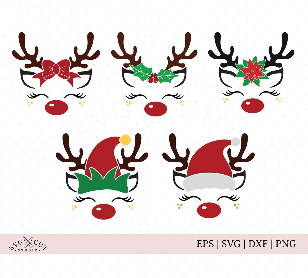 Christmas Reindeer SVG Cut Files - So Fontsy