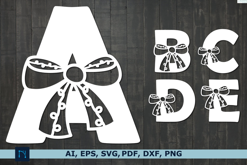 Christmas ribbon alphabet SVG bundle - So Fontsy