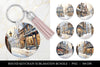 Christmas Round Key Ring Sublimation Design PNG - So Fontsy