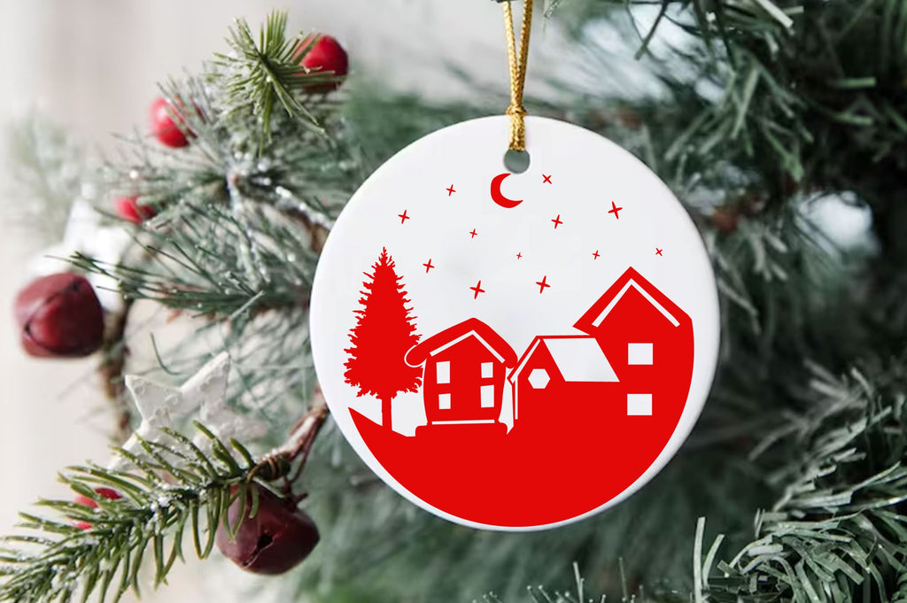Christmas Round Scene Ornament SVG Bundle - So Fontsy