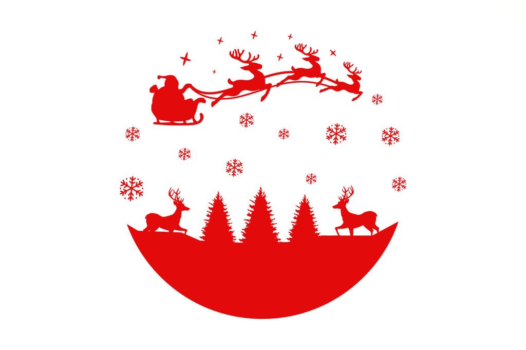 Christmas Round Scene SVG Design - So Fontsy
