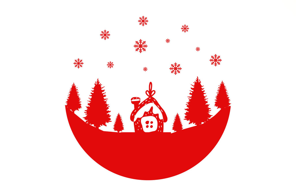 Christmas Round Scene SVG Design - So Fontsy