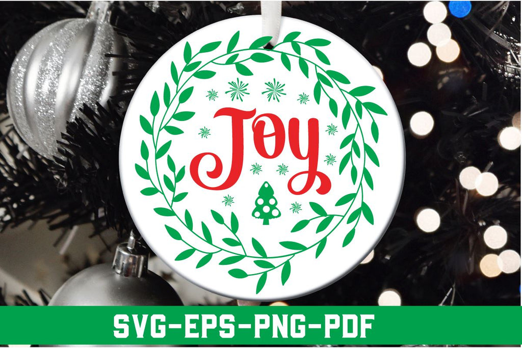 Christmas round sign, joy - So Fontsy