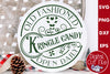 Christmas Round Sign Svg, Kringle Candy Company Door Hanger - So Fontsy