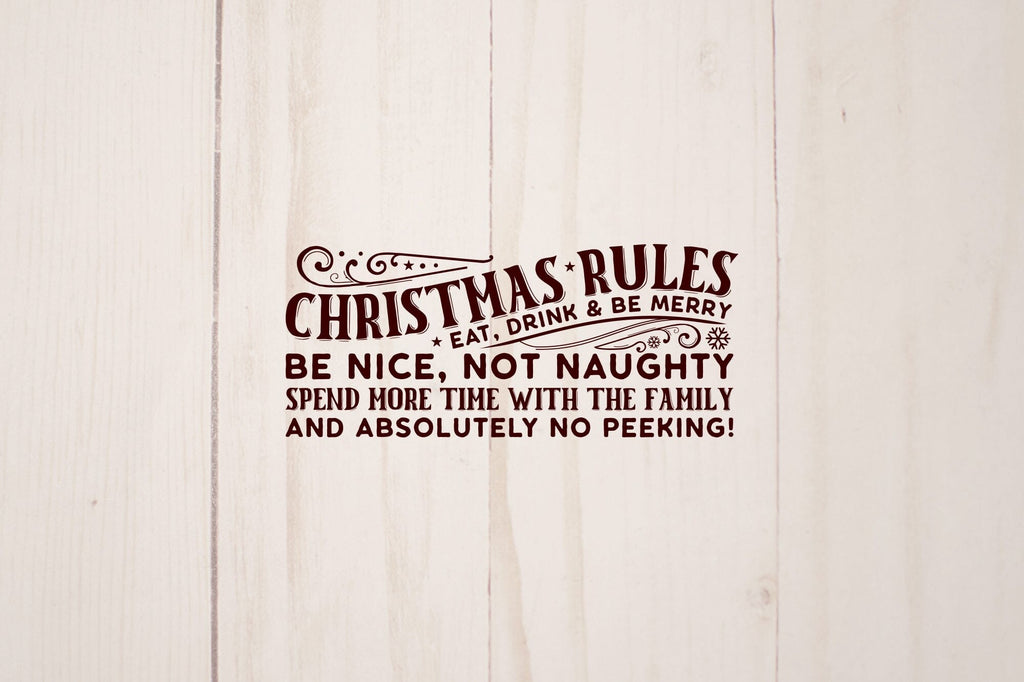 Christmas Rules, Vintage Christmas Sign SVG - So Fontsy