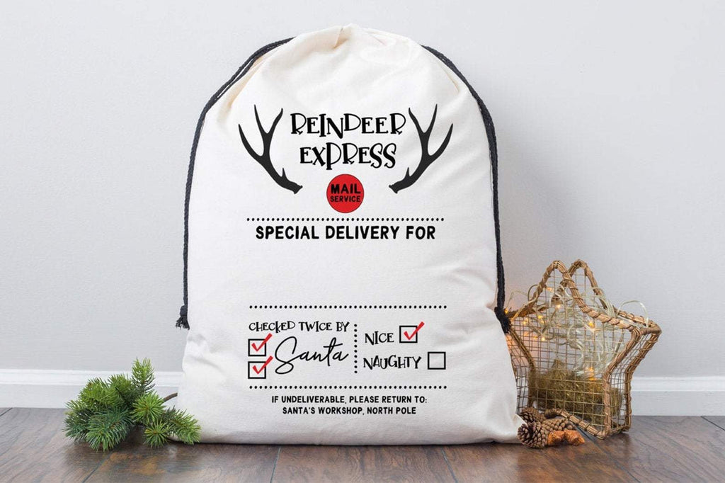 Christmas Sack SVG - Reindeer Express Christmas SVG - So Fontsy