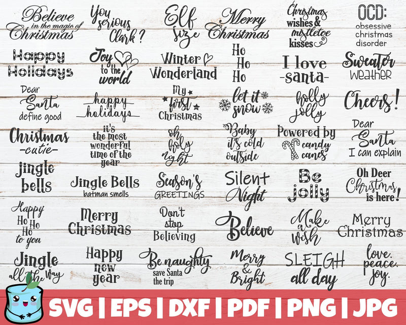 Christmas Sayings Bundle - So Fontsy