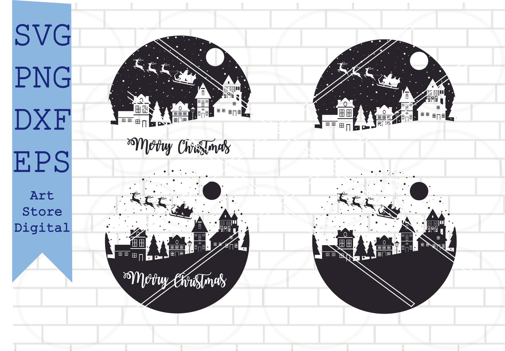 Christmas Scene Svg, Christmas Scene with Santa svg, Christmas svg, new ...