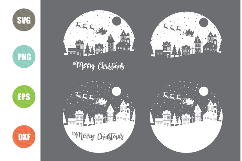 Christmas Scene Svg, Christmas Scene with Santa svg, Christmas svg, new ...