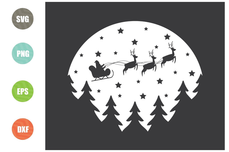 Christmas Scene Svg, Christmas Scene with Santa svg, Christmas svg, ne ...