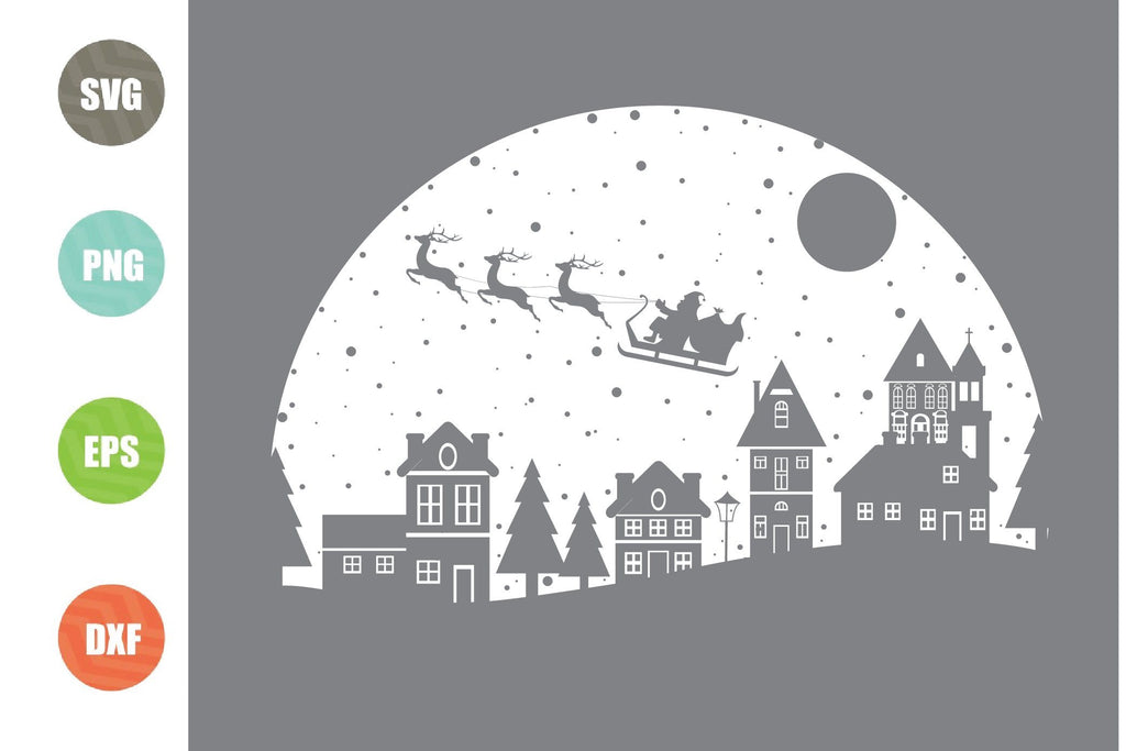 Christmas Scene Svg, Christmas Scene with Santa svg, Christmas svg - So ...