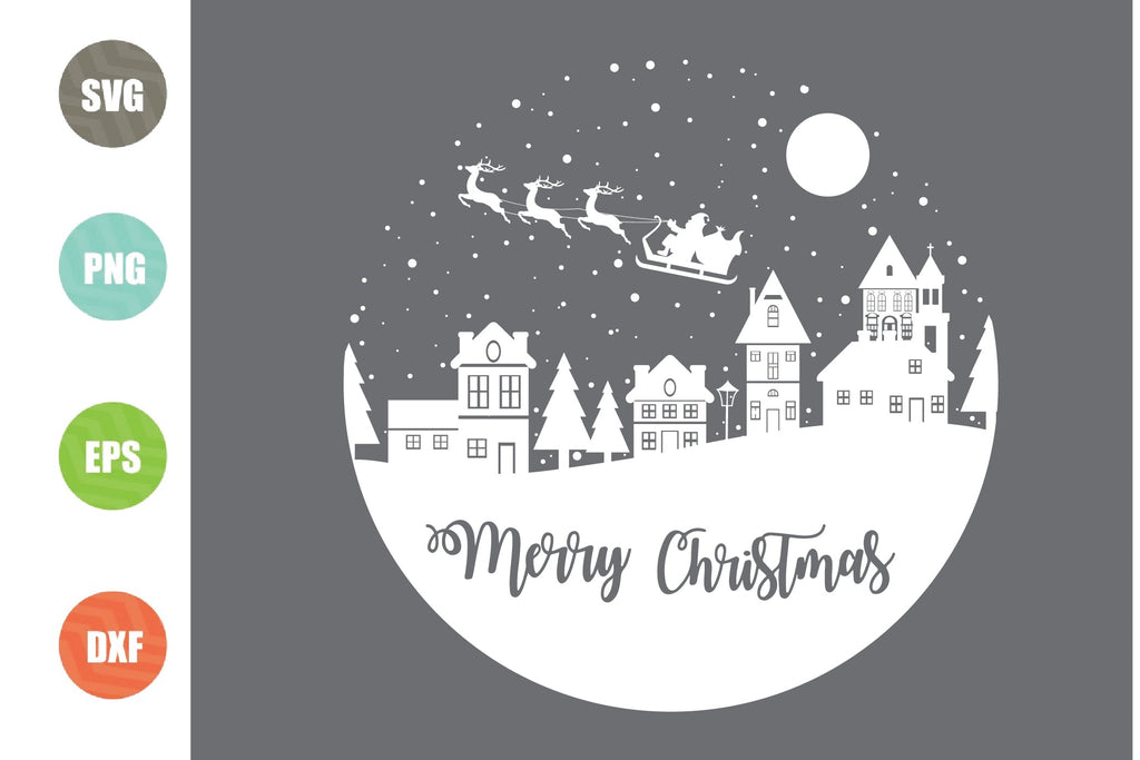 Christmas Scene Svg, Christmas Scene with Santa svg, Christmas svg - So ...