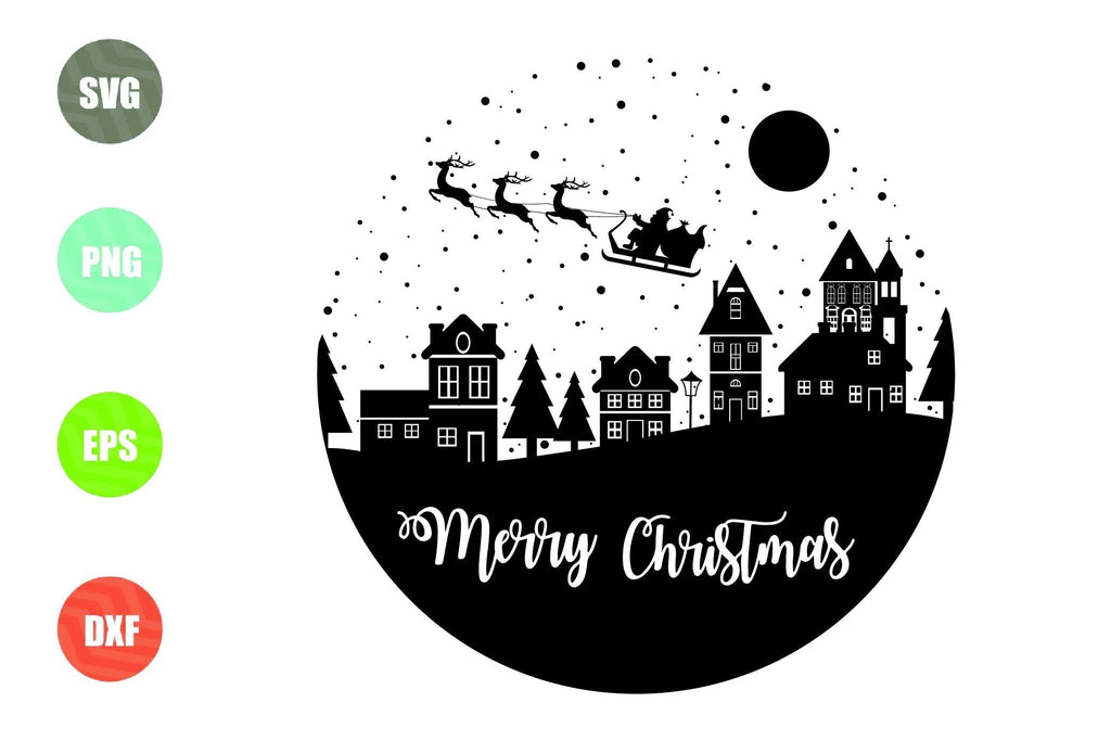 Christmas Scene Svg, Christmas Scene with Santa svg, Christmas svg - So ...